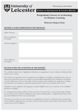 Fillable Online www2 le ac Reference request form - University of ...