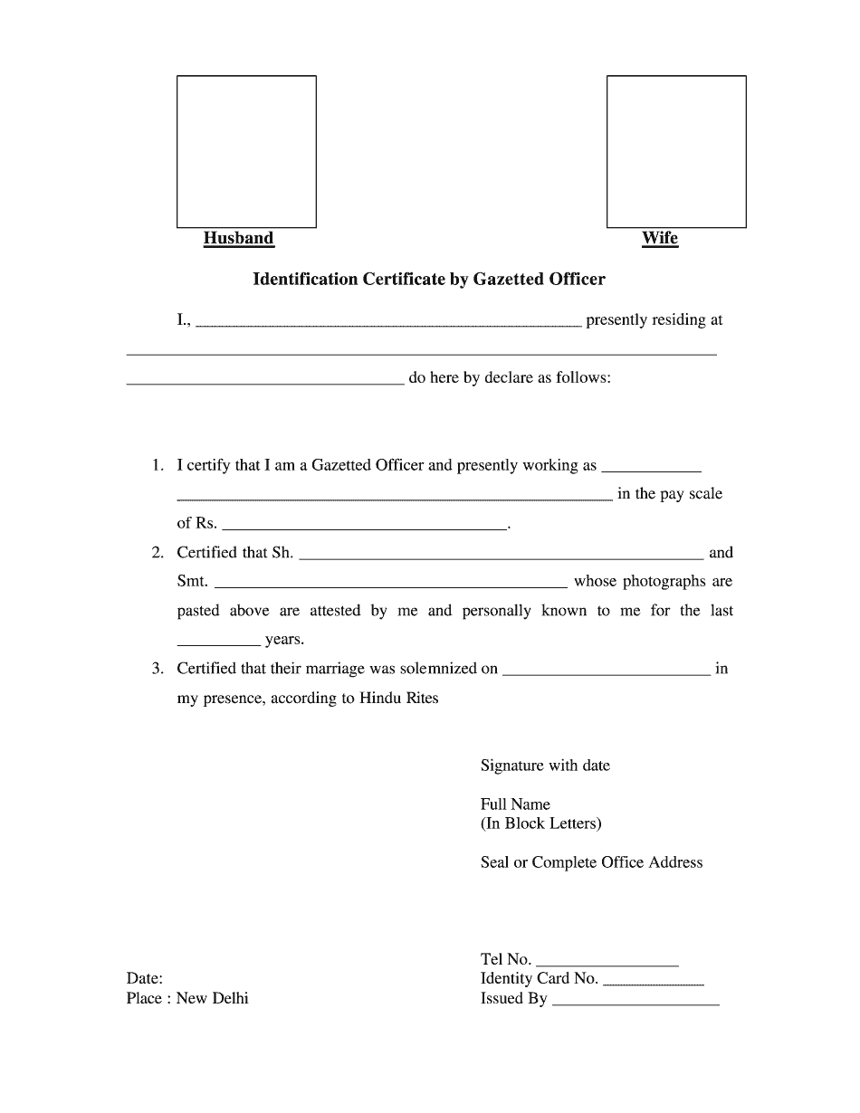 Convert PDF To Fillable Gazetted Officer Identification Certificate And 