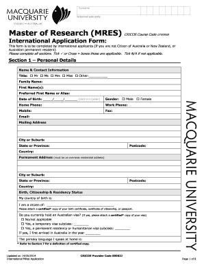 Fillable Online Application Form for Higher Degree Research (HDR ...