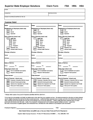 Fillable Online SSA Claim Form - Superiorstate.net Fax Email Print ...