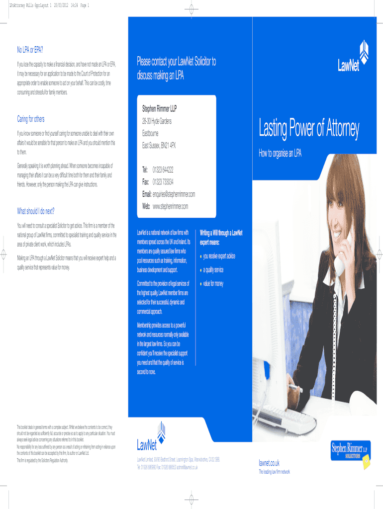 Fillable Online LPoAttorney Wills 6pp:Layout 1 Fax Email Print - pdfFiller