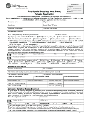 Fillable Online Residential Ductless Heat Pump Rebate Application Fax ...