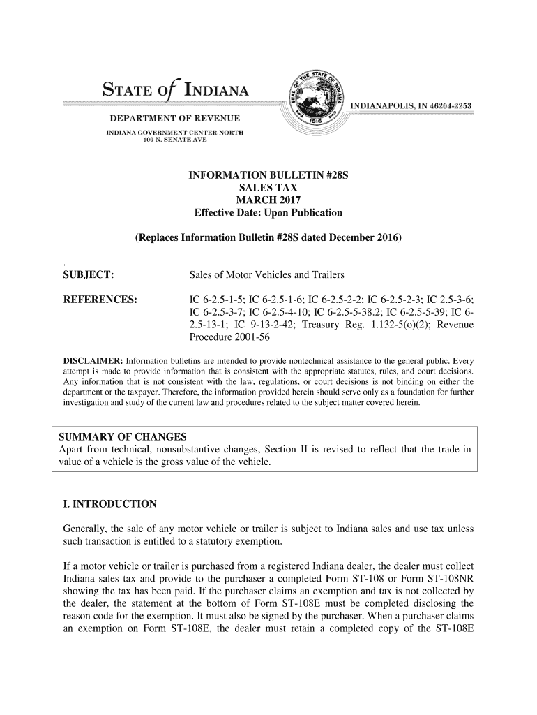 Fillable Online INFORMATION BULLETIN #28S Fax Email Print - pdfFiller