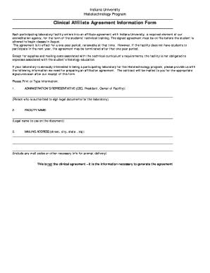 Fillable Online Clinical Affiliate Agreement Information Form Fax Email Print - pdfFiller