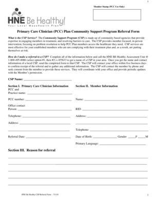 Fillable Online Primary Care Clinician Outreach Form Fax Email Print ...