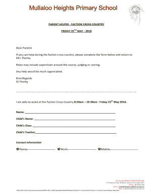 Fillable Online Notes/Permission Slips Mullaloo Heights Primary School ...