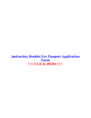 Fillable Online passport instruction booklet Fax Email Print - pdfFiller