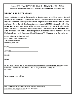 Fillable Online CRAFT & VENDOR FAIR Registration Forms.pdf Fax Email ...