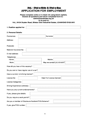 Fillable Online Dial-a-Ride & Dial-a-Bus APPLICATION FOR ... - HCL ...