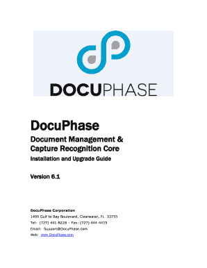 Fillable Online Install DocuPhase Platform Components - Contents Fax ...