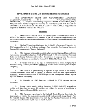Fillable Online THIS DEVELOPMENT RIGHTS AND RESPONSIBILITIES AGREEMENT ...