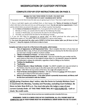 Fillable Online MODIFICATION OF CUSTODY PETITION Fax Email Print ...