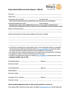 Fillable Online Rotary District 6650 Local Grant Request - The Rotary ...