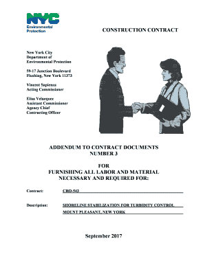 Fillable Online construction contract addendum to contract documents ...