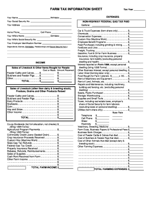 Fillable Online Website Farm Tax Info Sheet Fax Email Print - pdfFiller