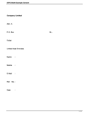 Fillable Online ICPO-Draft-Example Cement - ELISON INC. UAE Fax Email ...