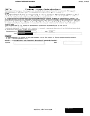 Fillable Online Electronic Lodgment Declaration (Form I) Fax Email ...