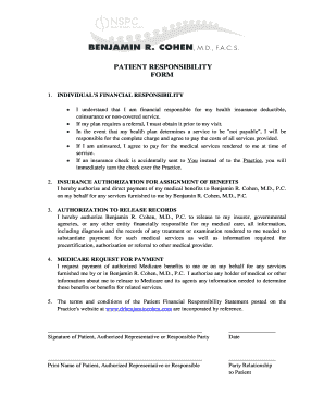 Fillable Online PATIENT RESPONSIBILITY FORM (2) Fax Email Print - pdfFiller