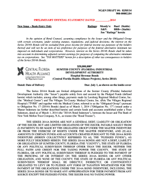 Fillable Online Form of Preliminary official Statement Fax Email Print ...
