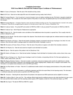 Fillable Online FSIS Form 9060-5SFish and Fish Products Export ...