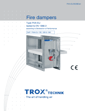 Fillable Online Fire dampers - TROX Belgium Fax Email Print - pdfFiller