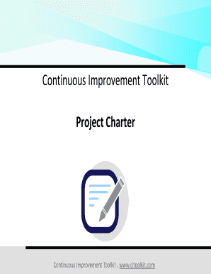 Fillable Online Continuous Improvement Toolkit Project Charter Fax ...