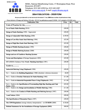 Fillable Online A Quick Guide to SEMA Safety SEMA Approved Racking ...