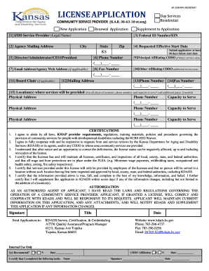 Fillable Online LICENSE APPLICATION - kdads.ks.gov Fax Email Print ...