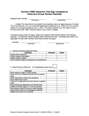 Fillable Online Durham VAMC Research Vital Sign Competency Initial and ...