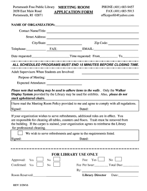 Fillable Online meeting room application form for library use only ...
