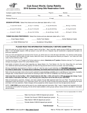Fillable Online Cub Scout World Camp Rokilio - 2002 Pack Reservaiton ...