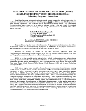 Fillable Online ballistic missile defense organization (bmdo) - Osd.mil ...