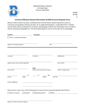 Fillable Online CORI Form revised.docx Fax Email Print - pdfFiller