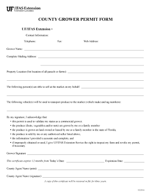 Fillable Online sfyl ifas ufl UF/IFAS County Growers Permit Form Fax ...