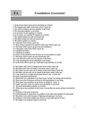 Fillable Online Foundations Assessment Fax Email Print - pdfFiller