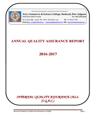 Fillable Online annual quality assurance report internal quality ...