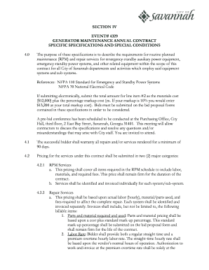 Fillable Online Preventive Maintenance Contract Scope of Work For ...