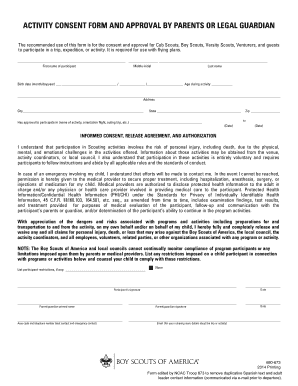 Fillable Online The recommended use of this form is for the consent and ...