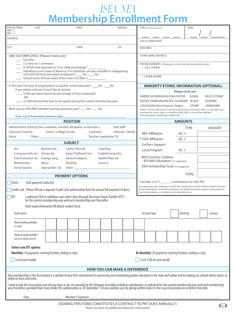 Fillable Online 17-18 TEACHER Membership Enrollment Form - Des Moines ...