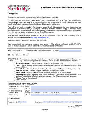 Fillable Online Applicant Flow Self-Identification Form Fax Email Print ...