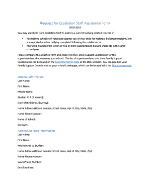 Fillable Online Request for Escalation Staff Assistance Form Fax Email ...