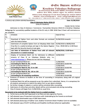 Fillable Online (Only KV Students) Fax Email Print - pdfFiller