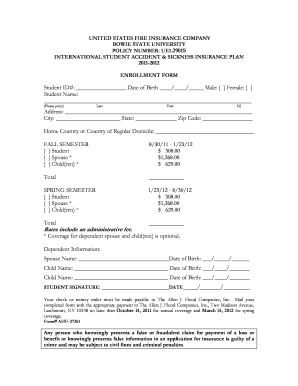 Fillable Online Bowie Intn'l Enrollment Form.doc Fax Email Print - pdfFiller