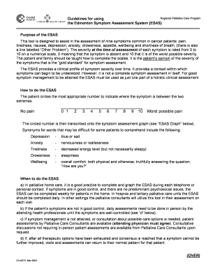 Fillable Online Edmonton Symptom Assessment Scale Fax Email Print ...
