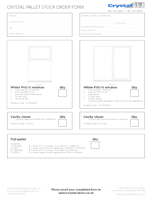 Fillable Online crystal pallet stock order form - Crystal Direct Fax ...