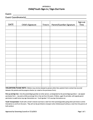 Fillable Online Child/Youth Sign-In / Sign-Out Form Event - Cowan ...