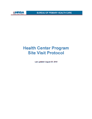 Fillable Online bphc hrsa Health Center Program Site Visit Protocol ...