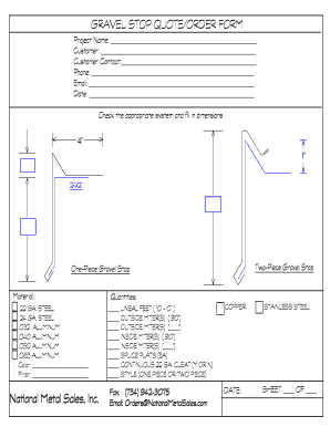 Fillable Online Metal Order Forms gravel stop Fax Email Print - pdfFiller