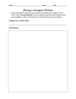 Fillable Online Planning an Investigation Worksheet Fax Email Print ...