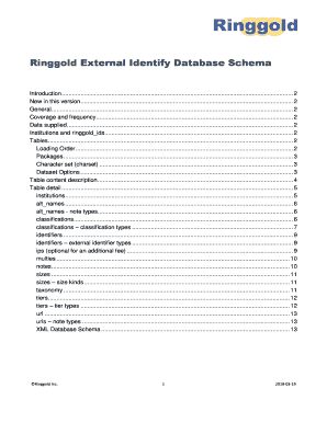 Fillable Online Ringgold External Identify Database Schema - Ringgold ...